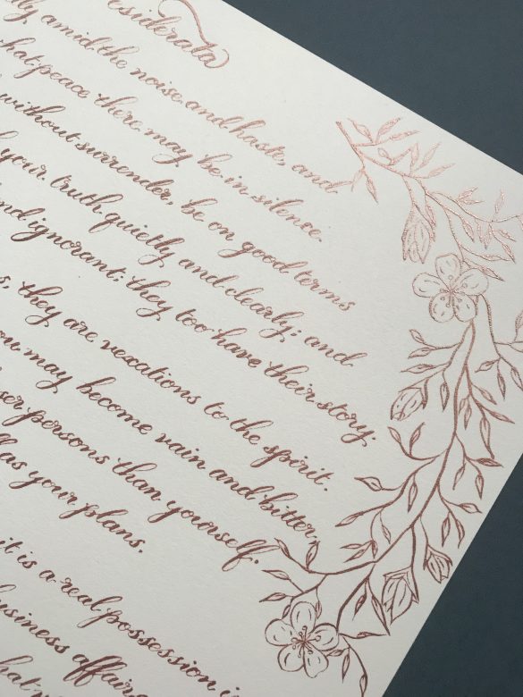 Bespoke Calligraphy Poem, Song or Letter - Miss Modern Calligraphy